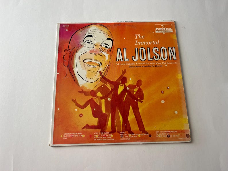 Al Jolson the Immortal Vinyl Record LP DL 9063 Decca Records 1958 - Etsy