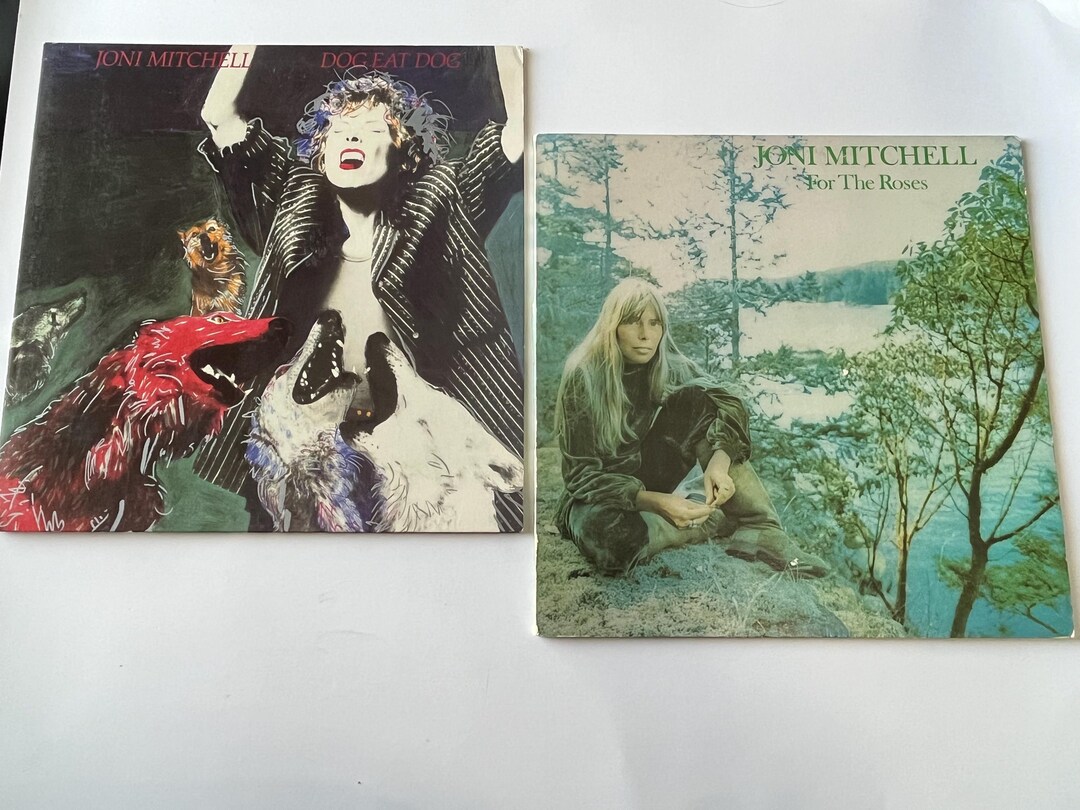 Joni Mitchell Dog Eat Dog - for the Roses Lot of 2 Vinyl Records Sale ...