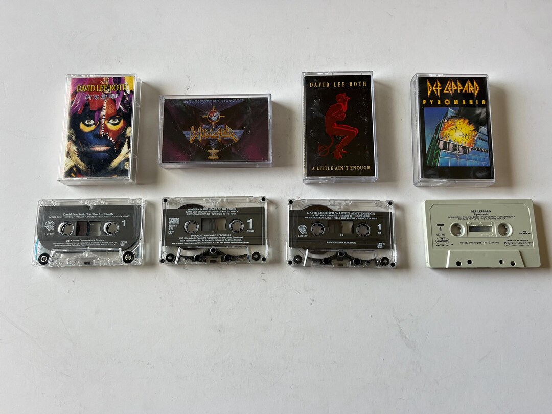 David Lee Roth - Def Leppard - Winger Lot of 4 Assorted Cassette Sale ...