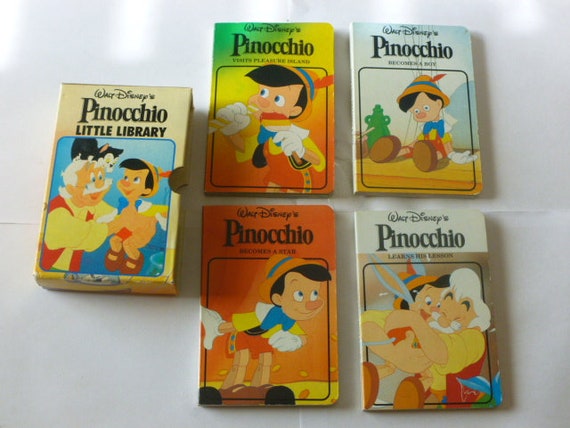 Walt Disney's Pinocchio Little Library Set of 4 Books Walt | Etsy