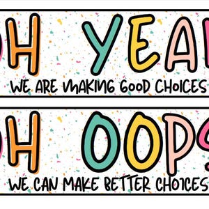 Oh Yeah, Oh Oops! Classroom Behavior Chart | Whole Class Management - Etsy