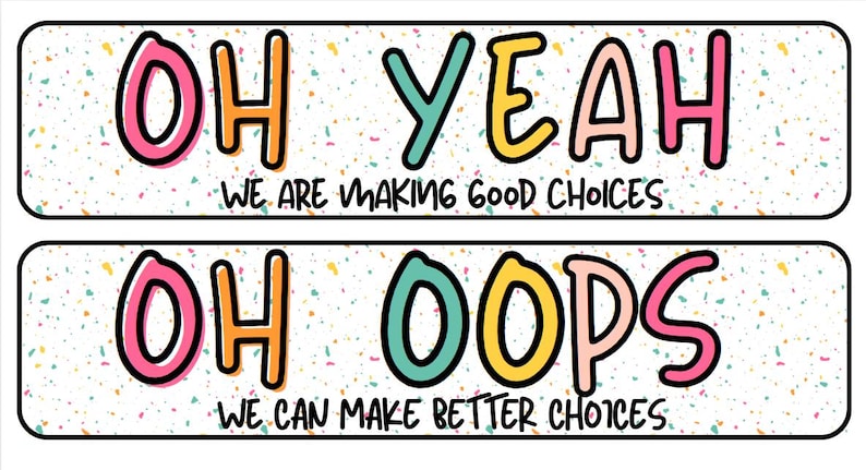 Oh Yeah, Oh Oops! Classroom Behavior Chart | Whole Class Management - Etsy
