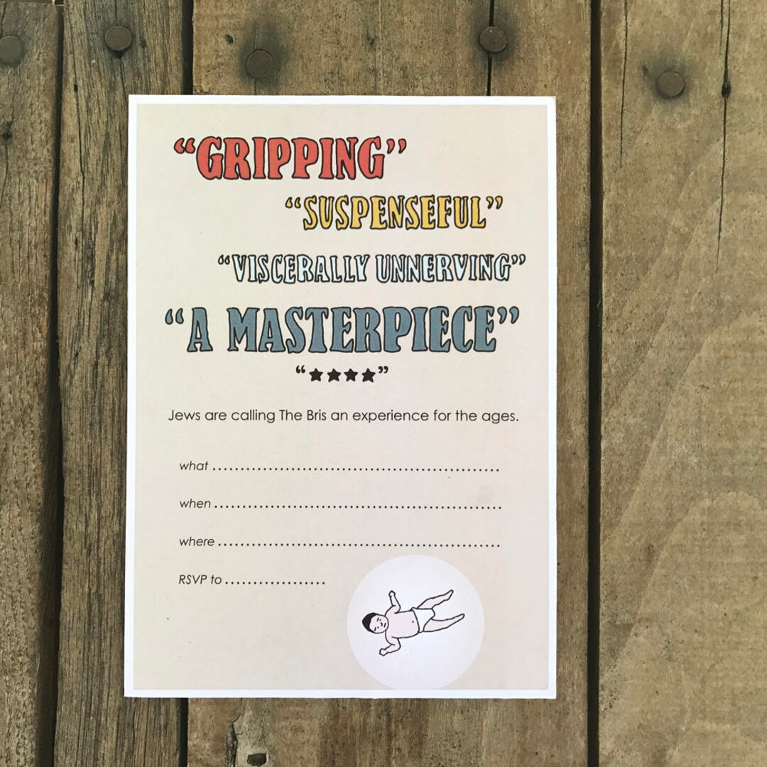 Set of 8 Bris Invitations, Circumcision, Jewish, New Baby Invitations ...