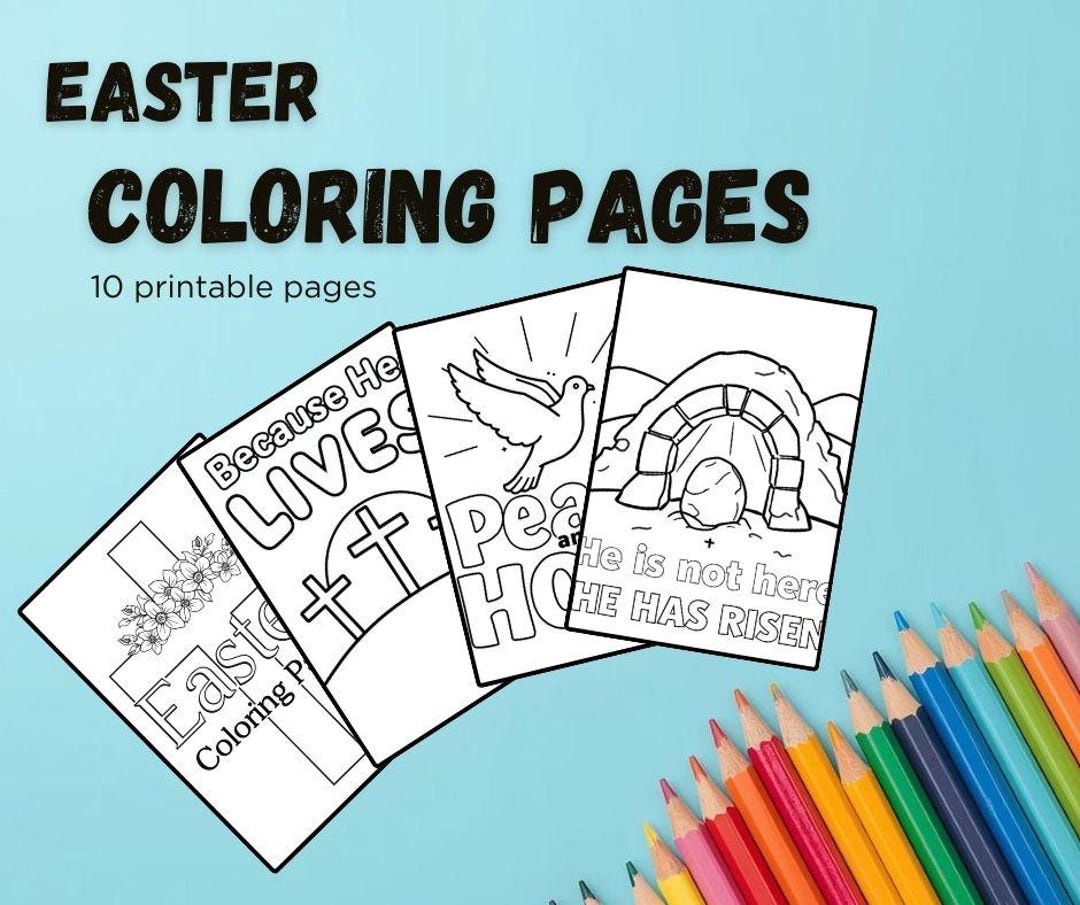 Christian Easter Coloring Pages for Kids Printable – He is Risen Bible ...