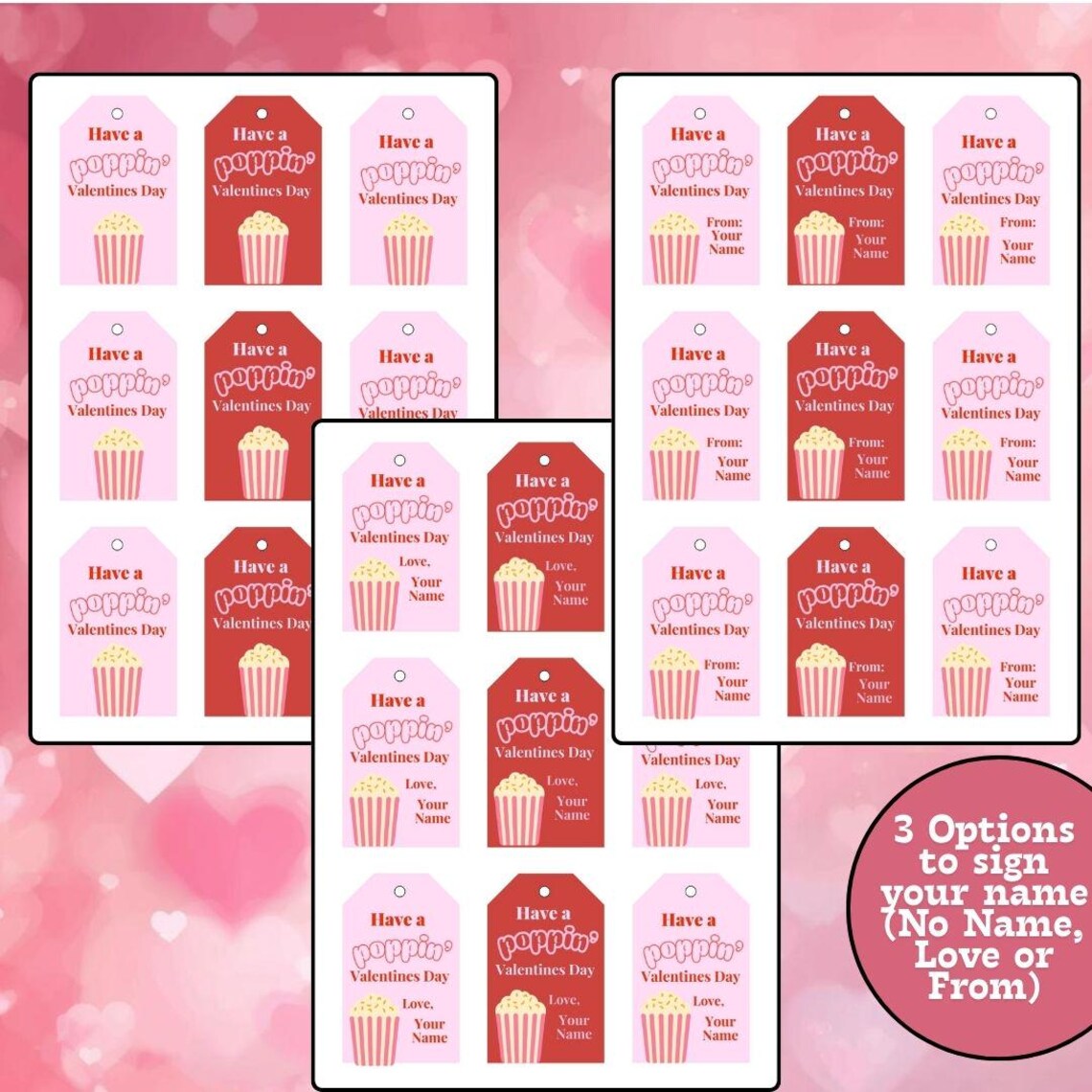 Have a Poppin’ Valentine Gift Tags | Popcorn Valentine Printable | Kids ...