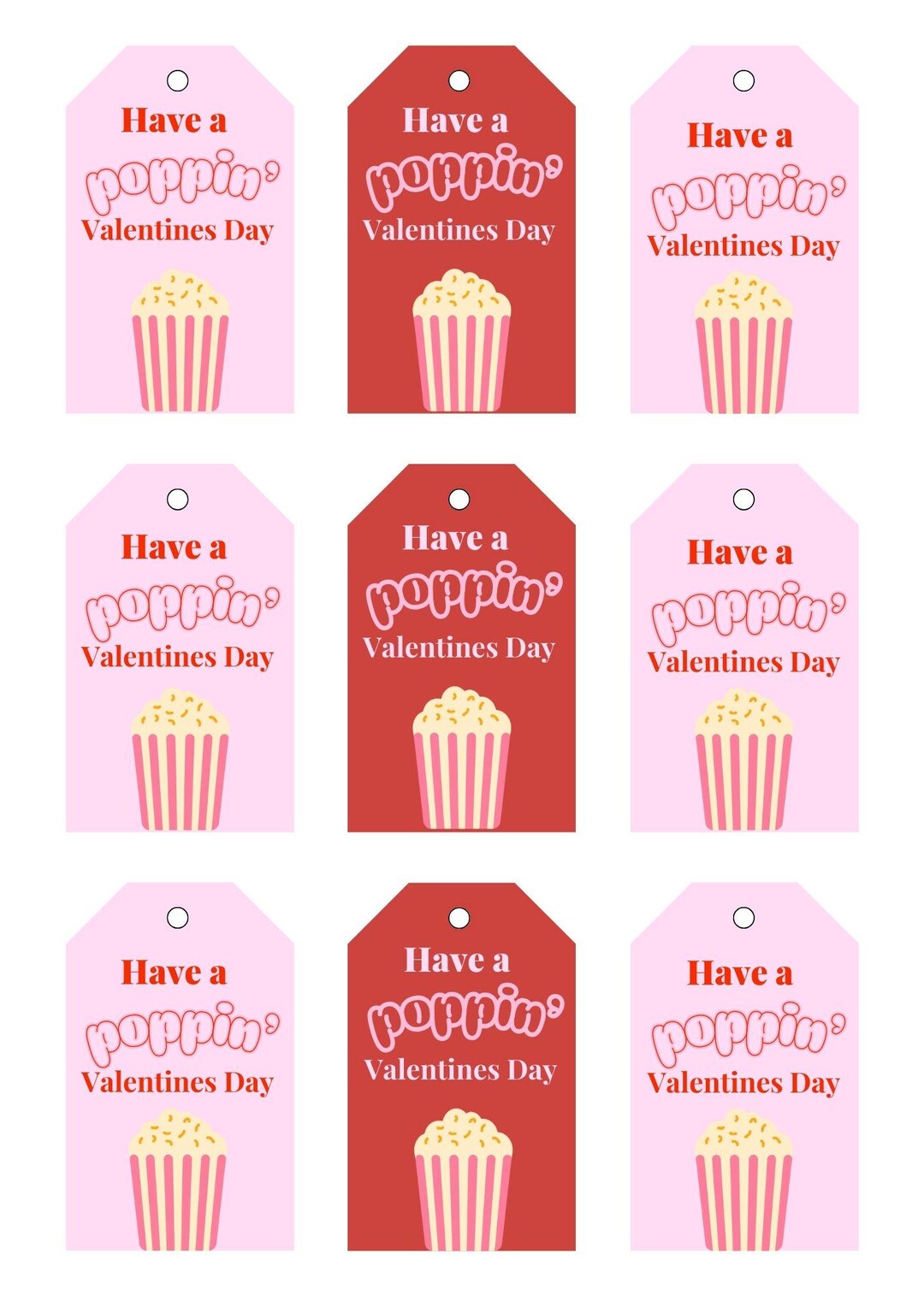 Have a Poppin’ Valentine Gift Tags | Popcorn Valentine Printable | Kids ...