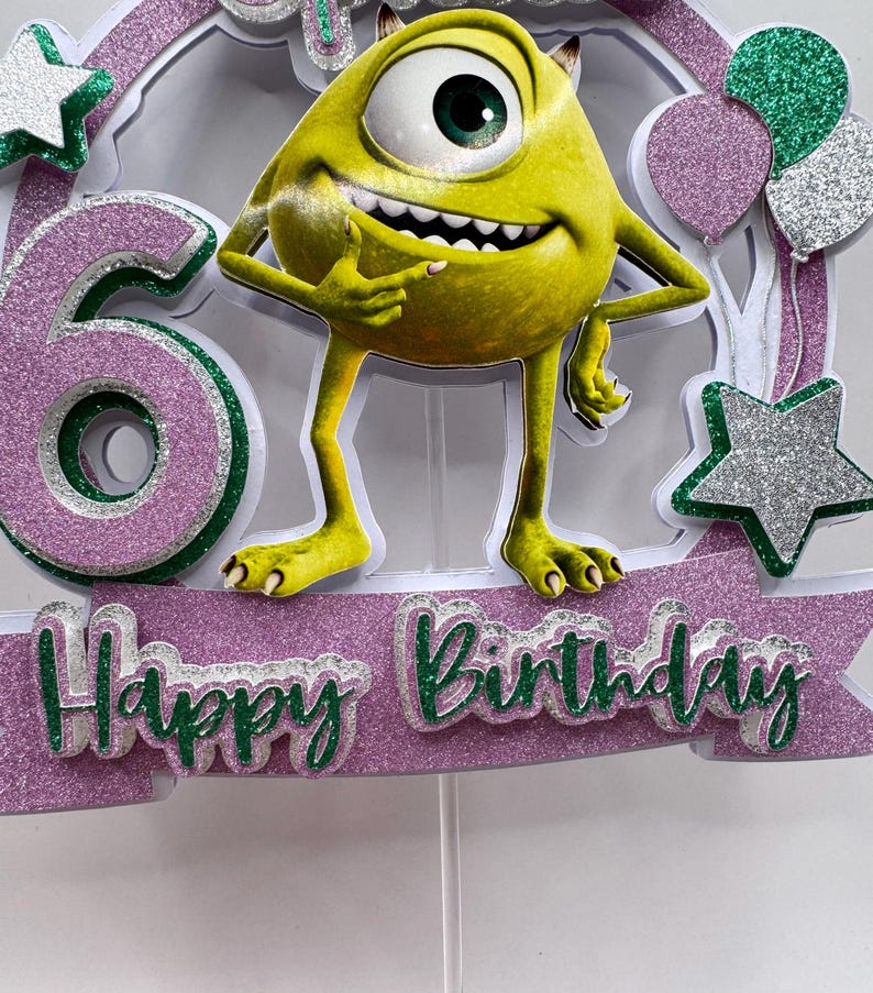 Mike Wazowski Cake Topper / Personalised / Custom Design / Birthday ...