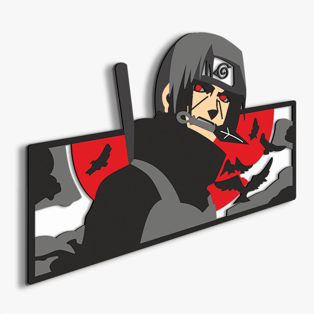 Itachi Uchiha LED Wall Art – Naruto Anime Wooden Backlit Panel, Otaku ...