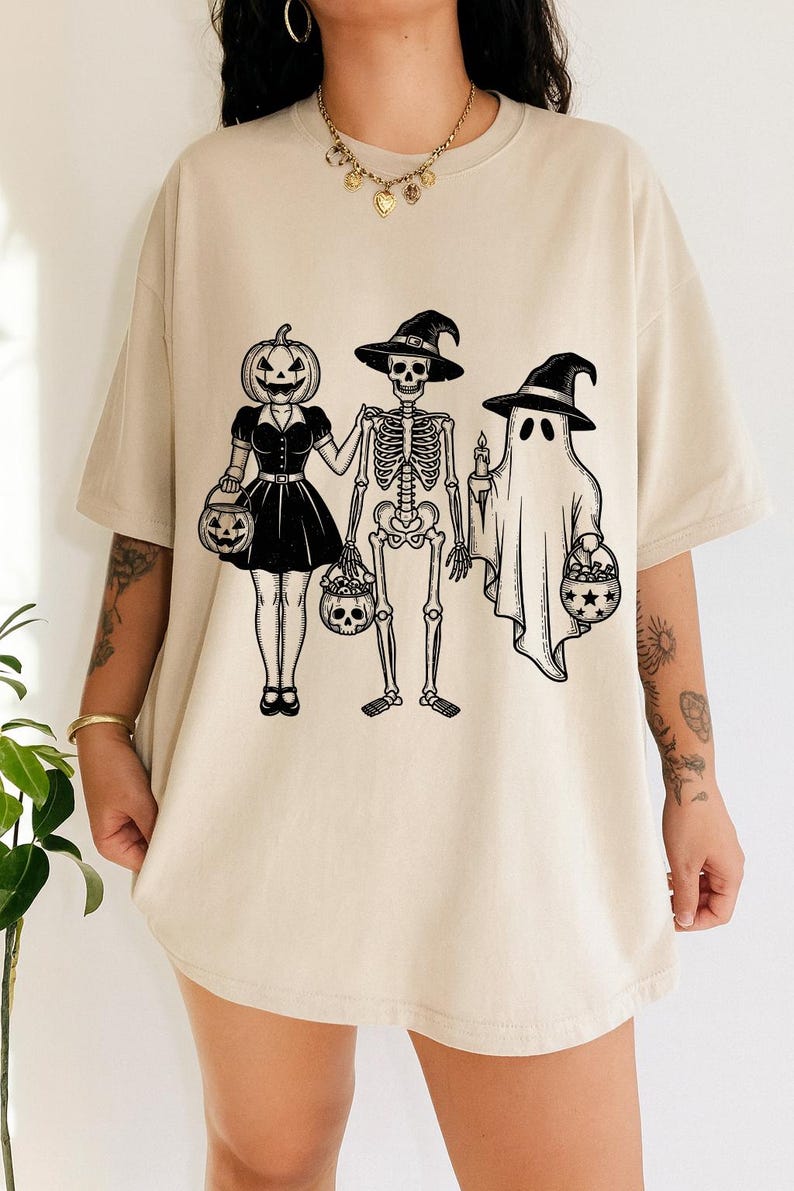 Spooky Halloween Trio PNG SVG PDF: Pumpkin, Skeleton, Ghost (digital ...