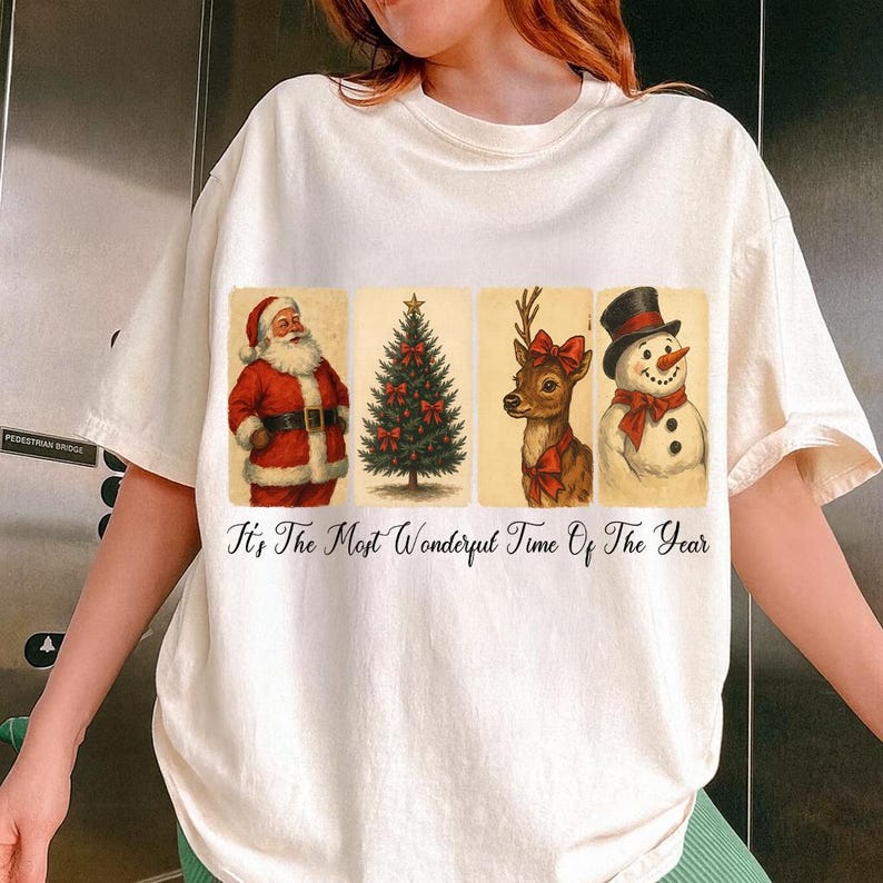 Vintage Christmas PNG Bundle: Santa, Snowman, Reindeer Designs - Etsy