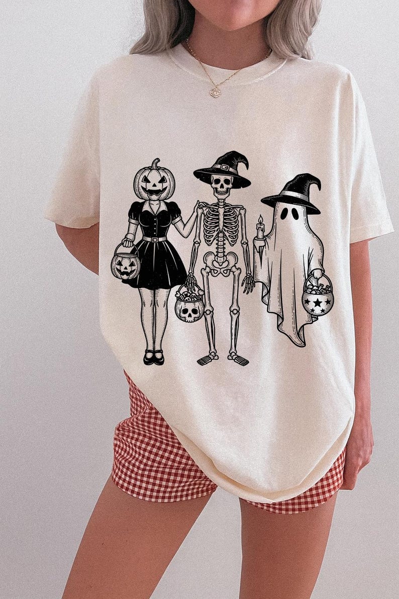 Spooky Halloween Trio PNG SVG PDF: Pumpkin, Skeleton, Ghost (digital ...