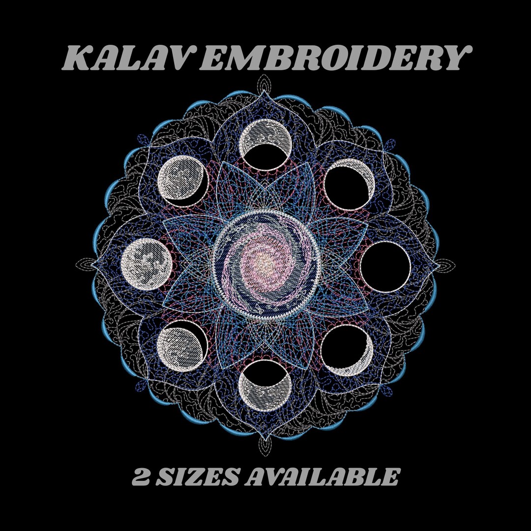 Moon Phases Mandala Embroidery Design - Celestial Lunar Cycle Machine ...