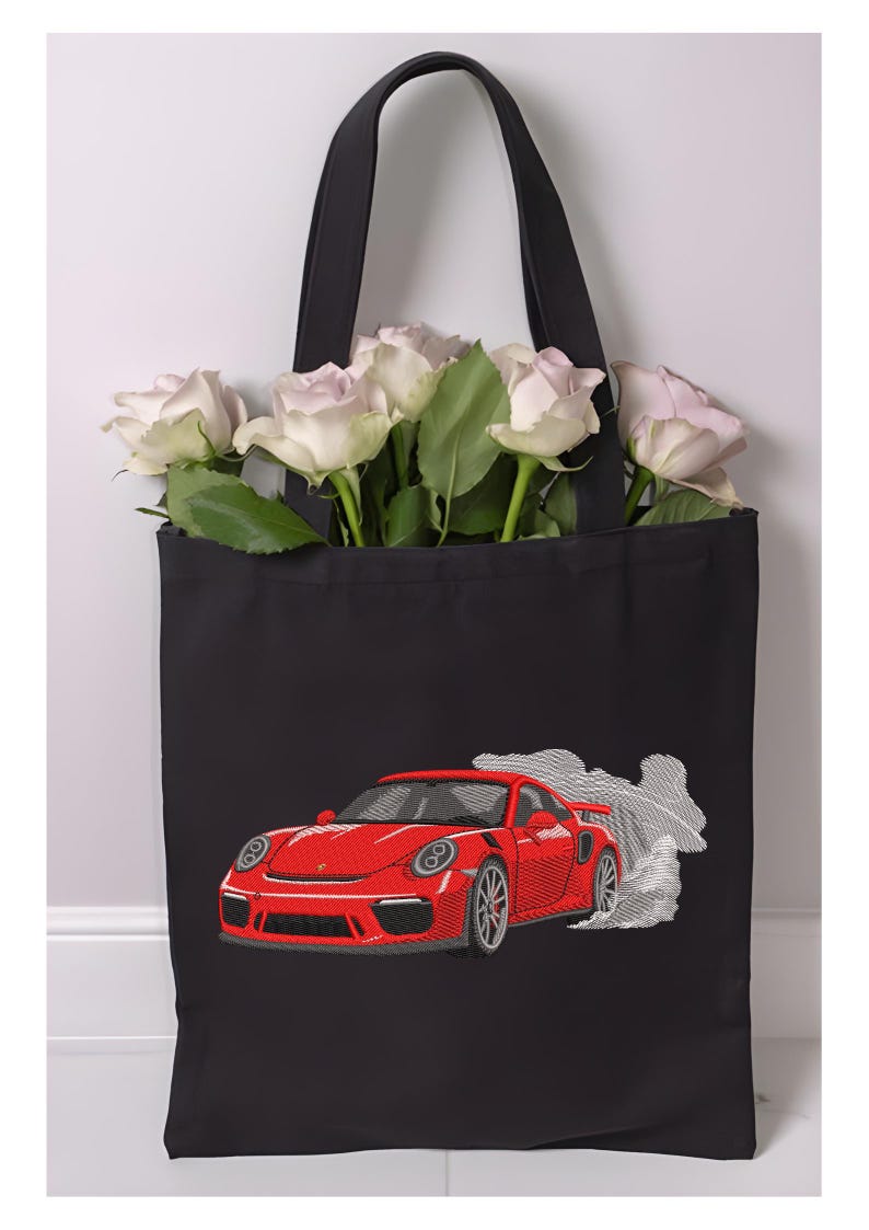 Red Sports Car Machine Embroidery Design - Etsy