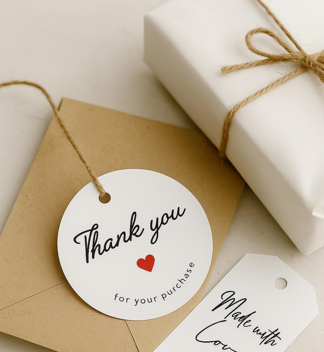 Printable Thank You Gift Tags: Minimalist Designs (PDF Download) - Etsy