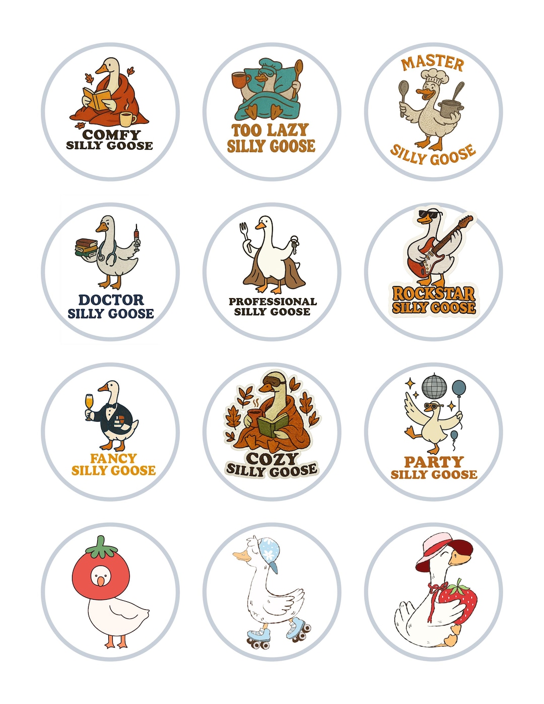 Silly Goose Sticker, Funny Goose Laptop Decal, Animal Stickers - Etsy