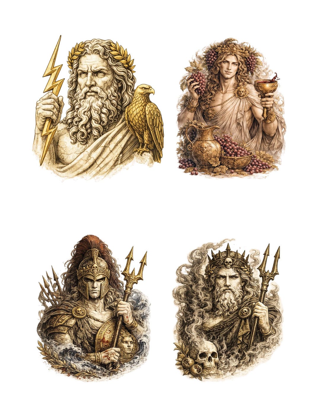 Greek Gods Sticker Set | Classical Mythology Art - Etsy