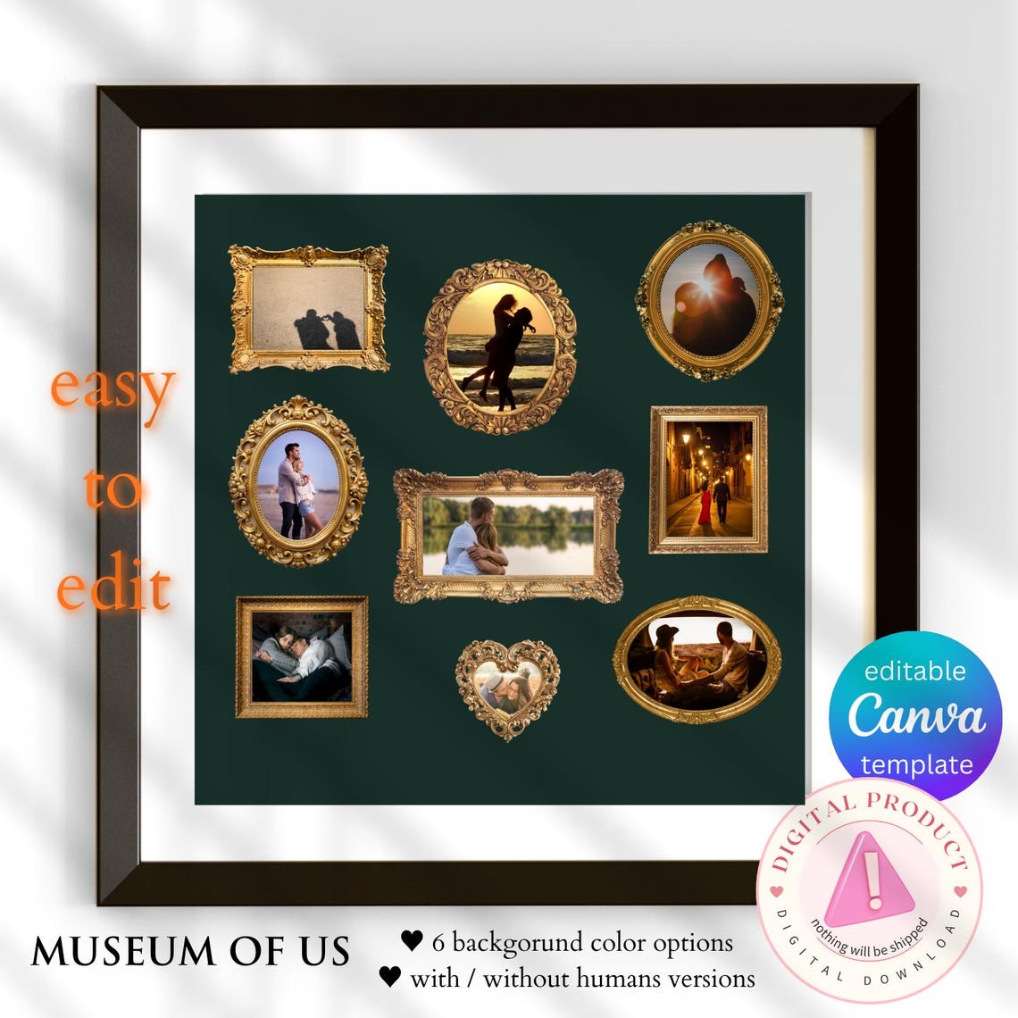 Museum of Us Miniature Photo Template | DIY Anniversary Gift (canva ...