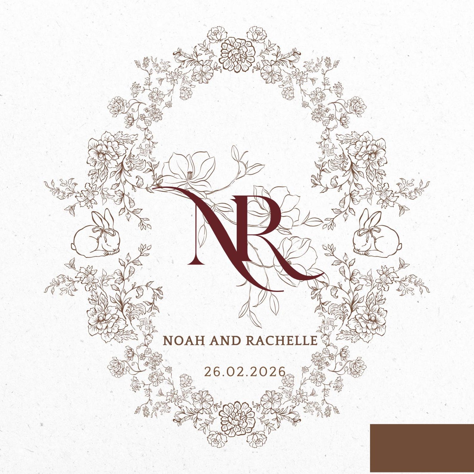 Custom Floral Monogram Crest Logo | Personalized Wedding Design ...