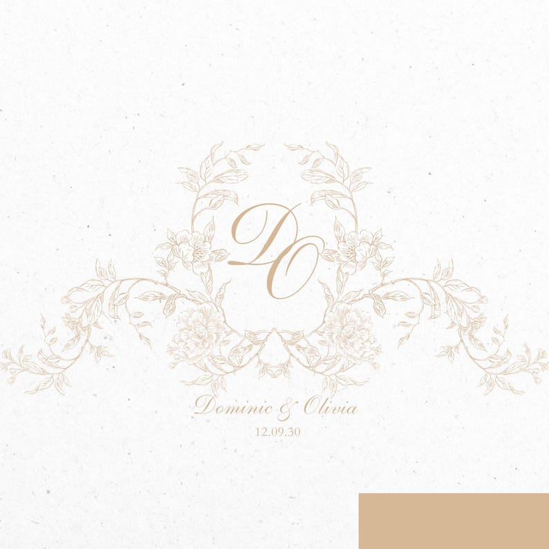 Custom Floral Monogram Crest Logo | Personalized Wedding Design ...
