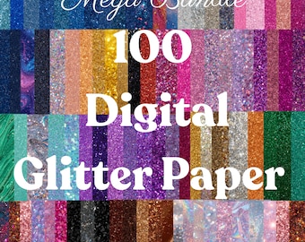 100 Chunky Glitter Digital Paper, Commercial Use Instant Download JPEG ...