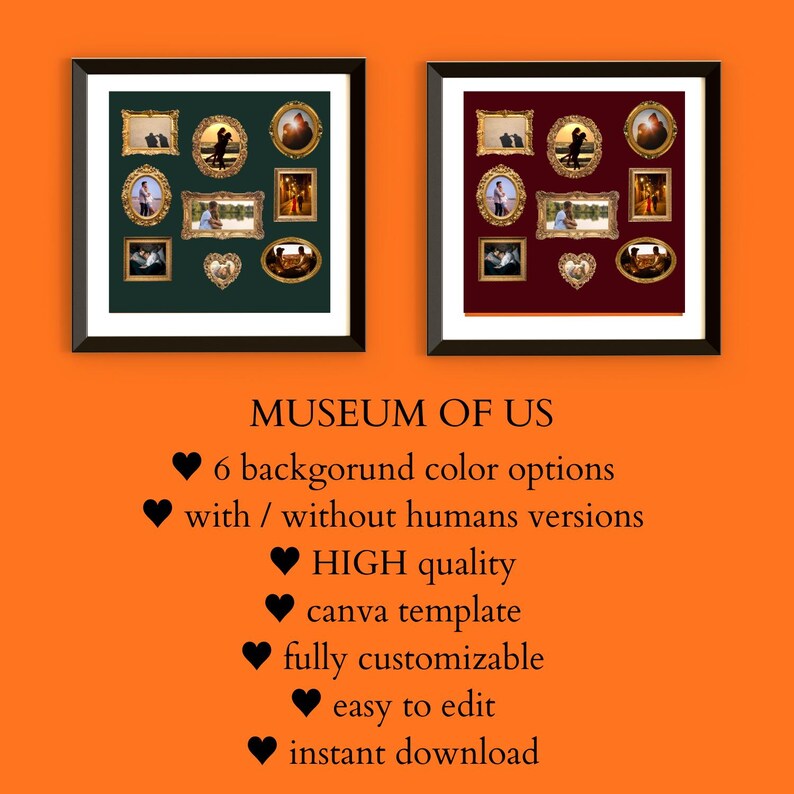 Museum of Us Miniature Photo Template | DIY Anniversary Gift (canva ...