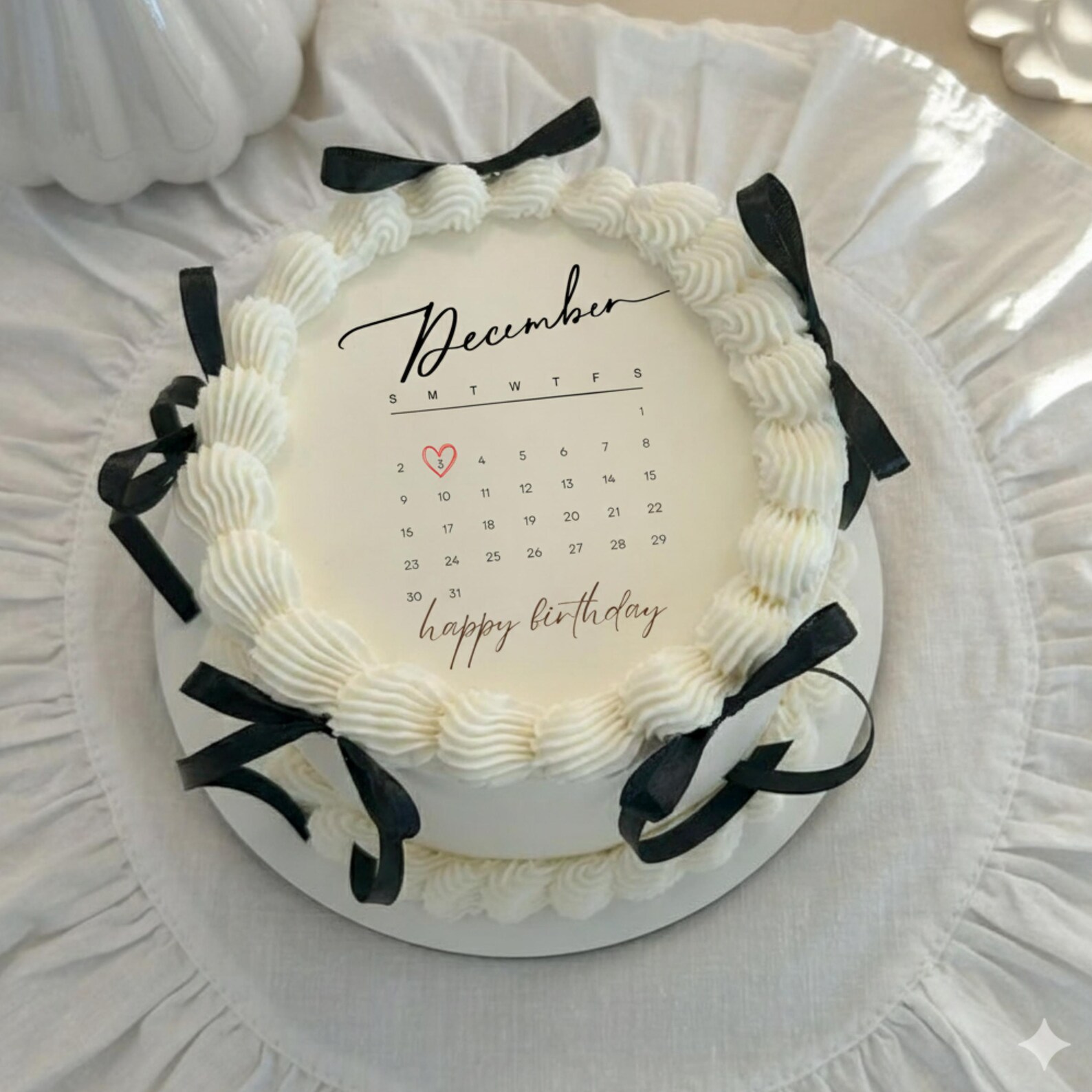 Custom Calendar Cake Topper | Personalized Month, Color & Message ...