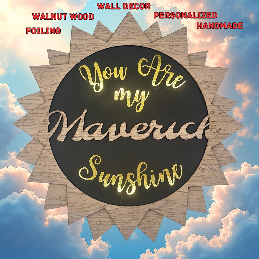 Personalized Wooden Sun Name Sign | Wedding & Engagement Gift | Nursery ...