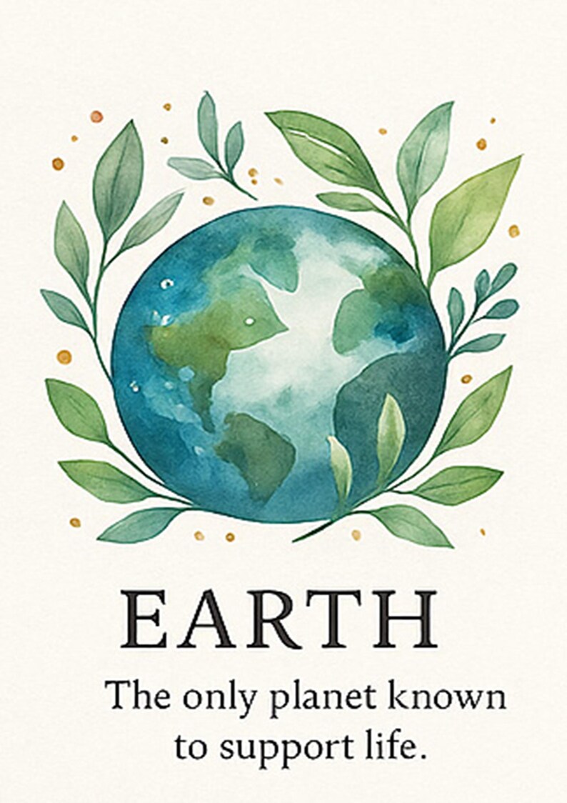 Solar System Watercolor Planet Prints – 9 Planet Poster Set – Science ...