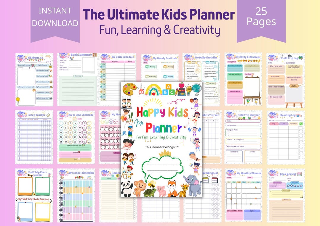 Printable Kids Planner | Digital Daily Planner for Children | Goodnotes ...