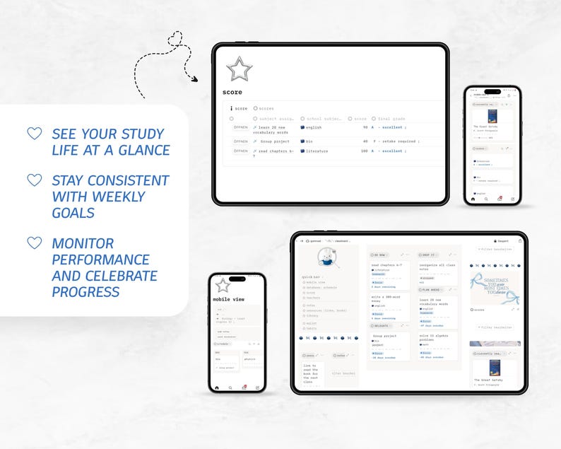 Notion Academic Template for Students 2026 Semester College Study Dashboard Exam Preparation ...