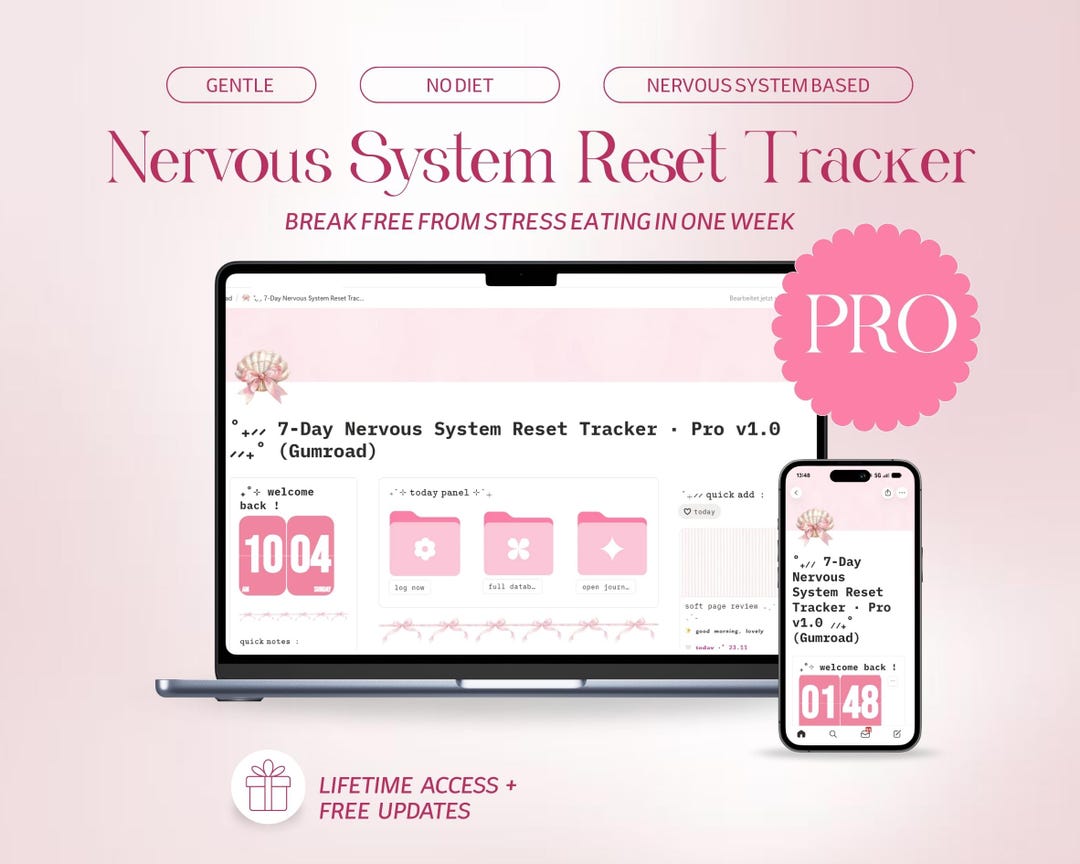7-day Nervous System Reset Tracker PRO | Gentle Notion Template for ...