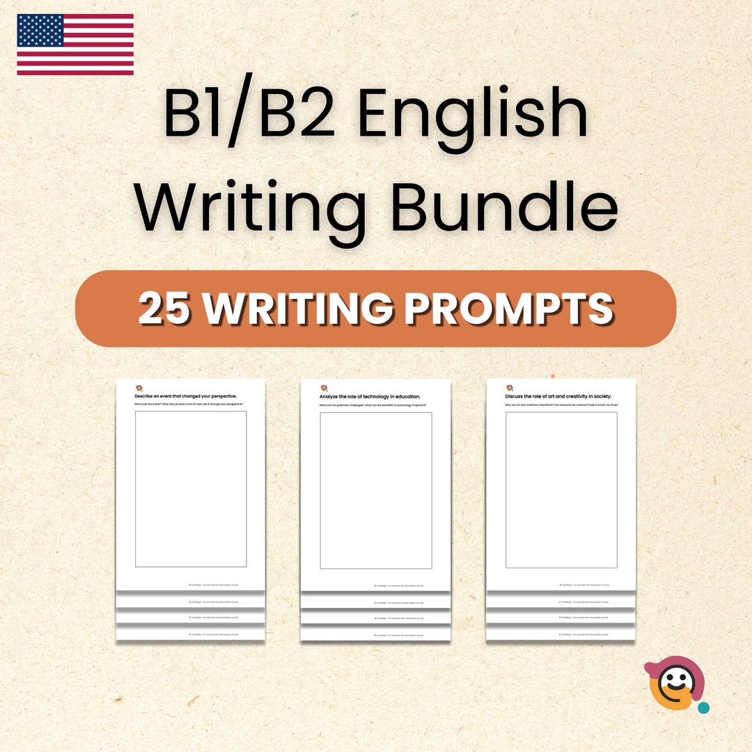 Intermediate English Writing Pack | 25 Writing Prompts | B1/B2 Essay ...