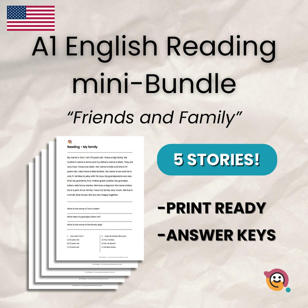 A1 English Reading Comprehension | 5 Shorts Stories | Friends and ...