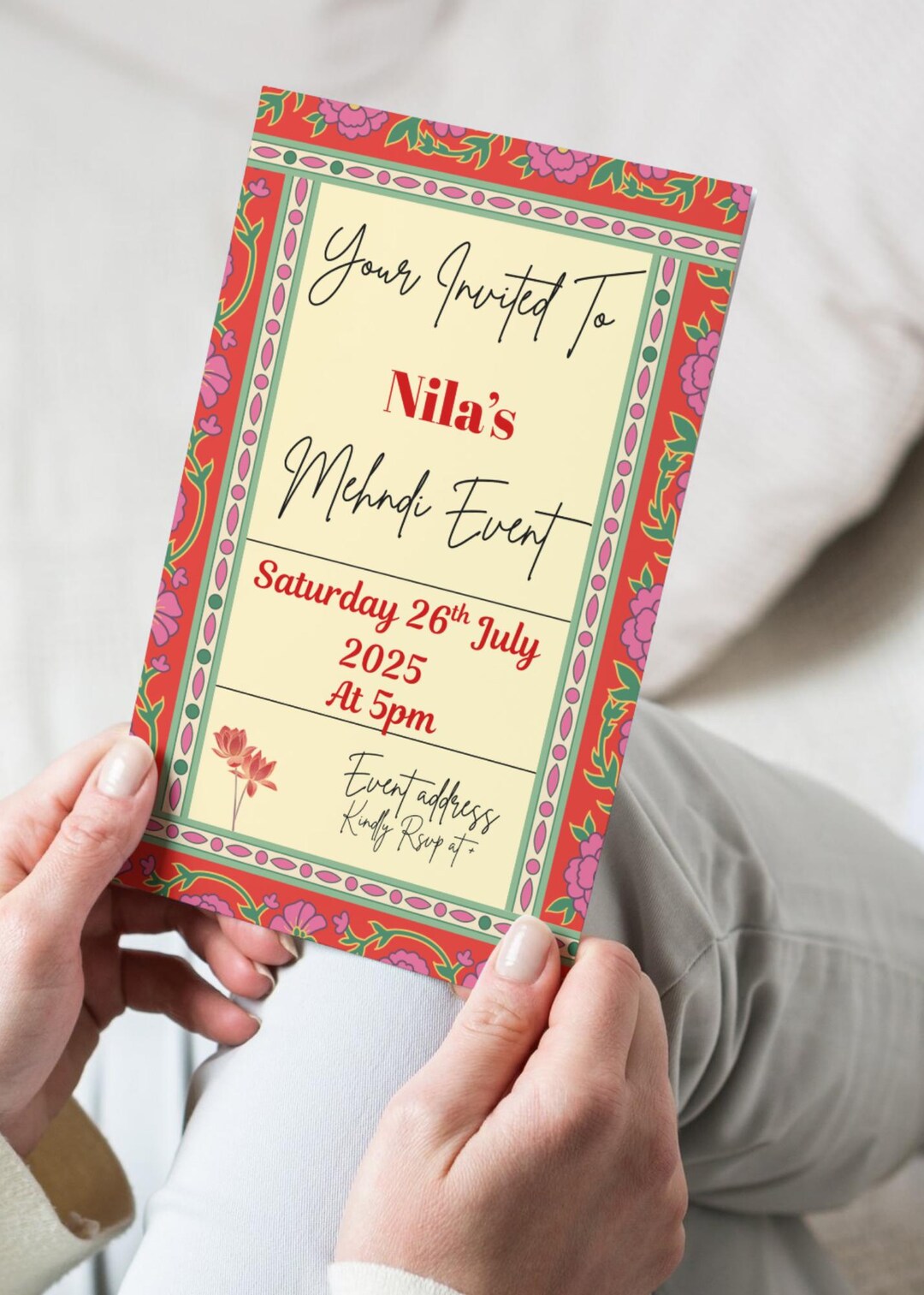 Editable Mehndi/ Henna / Sangeet/ Puberty Ceremony Invitation - Etsy