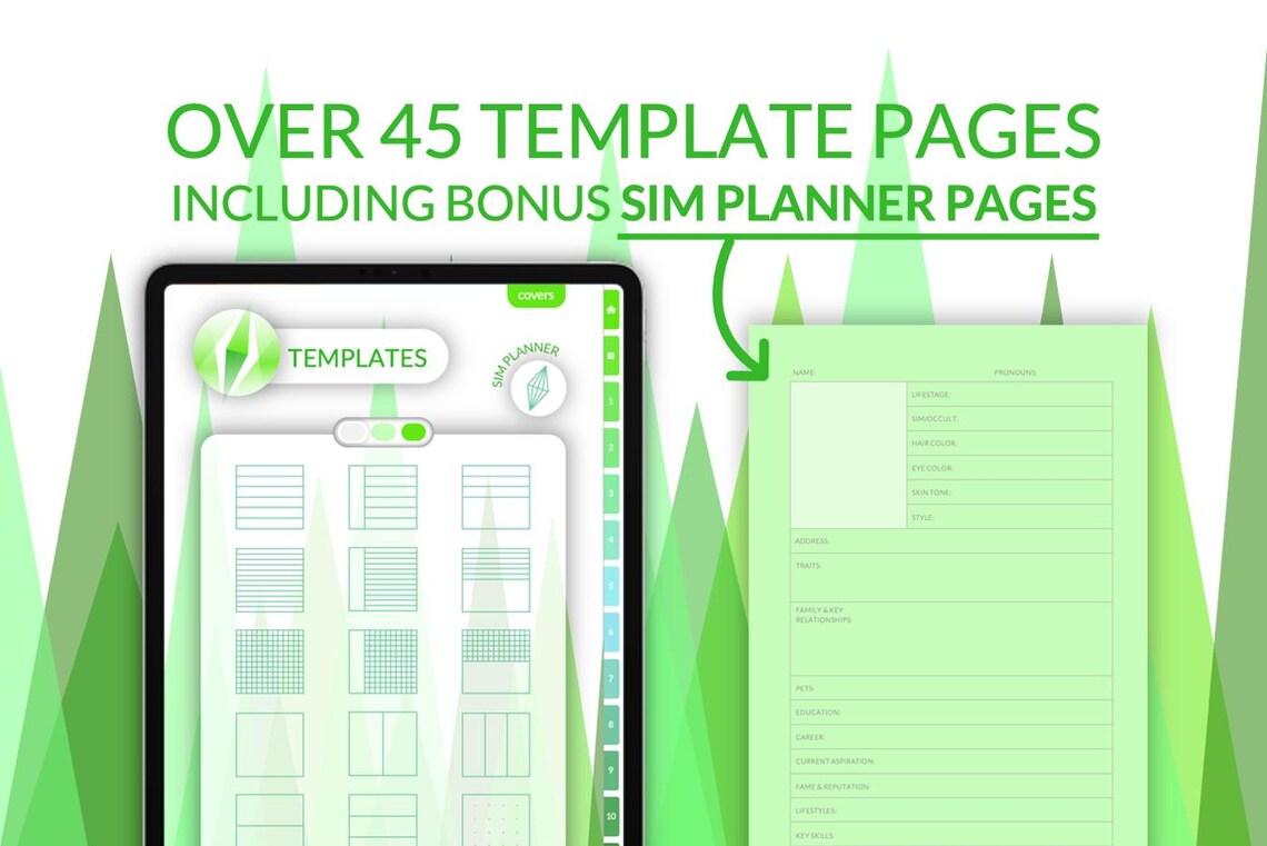 Sims Digital Notebook, Sim Planner Pages, 48 Templates (digital ...
