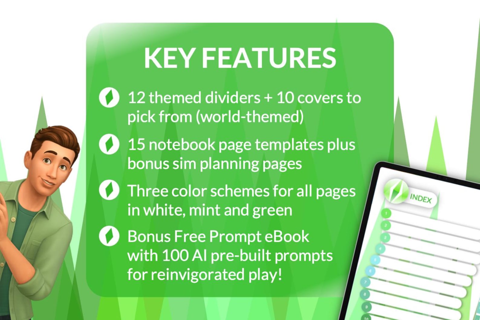 Sims Digital Notebook, Sim Planner Pages, 48 Templates (digital ...