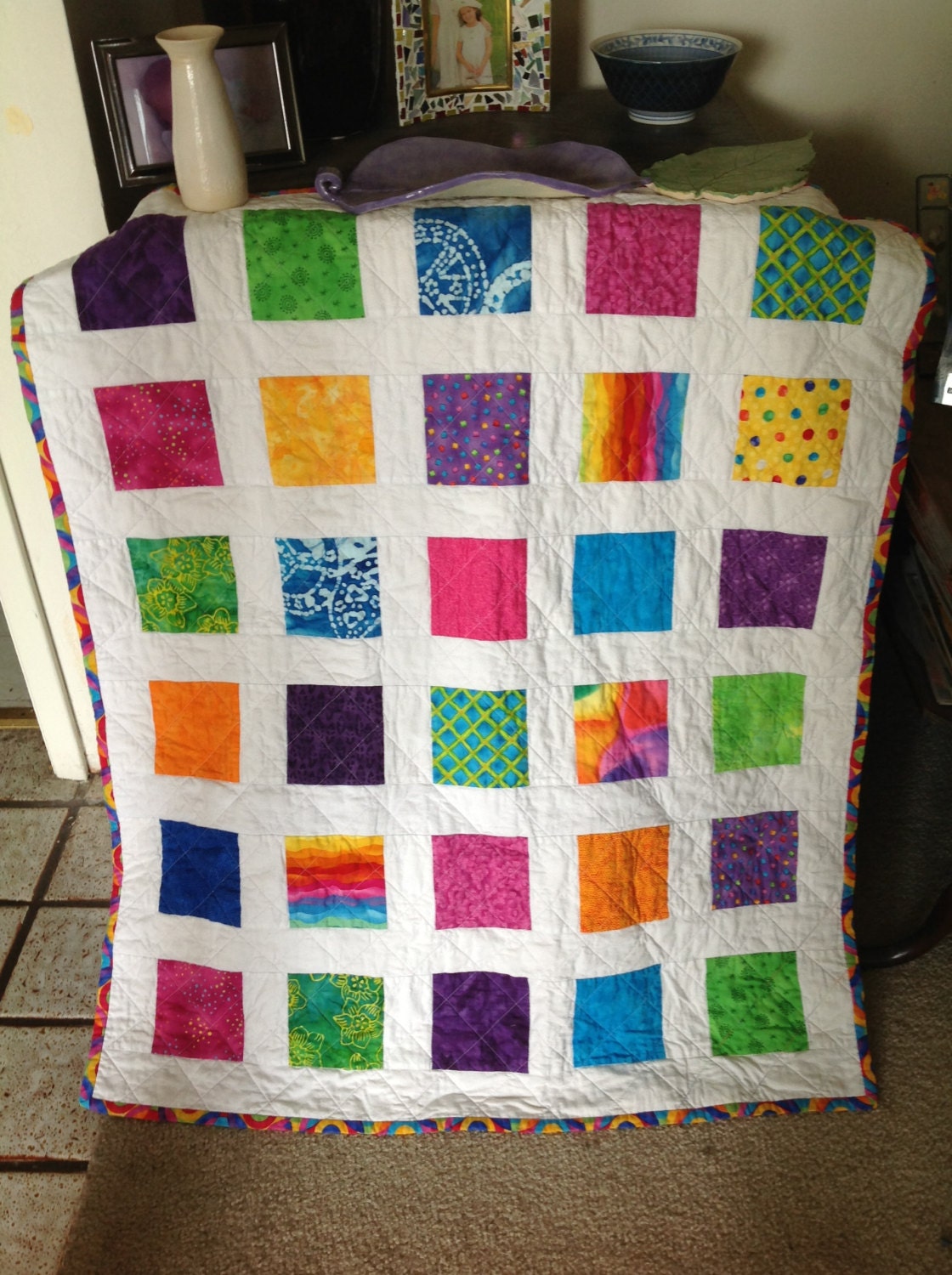 Bright, Fun, Cute and Colorful Block/squares Baby/toddler Quilt - Etsy