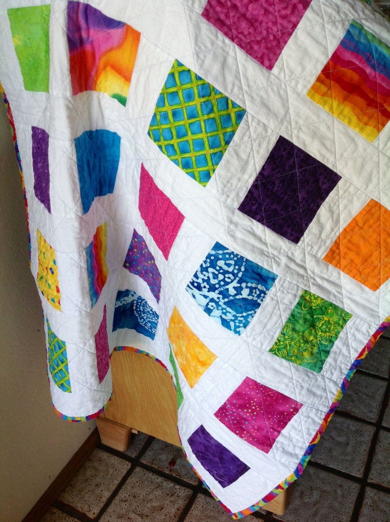 Bright, Fun, Cute and Colorful Block/squares Baby/toddler Quilt - Etsy