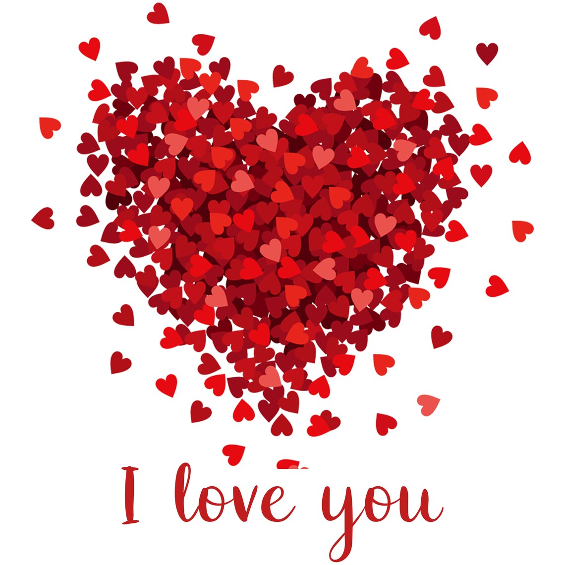 Valentine Heart With Multiple Hearts in a Heart Shape I Love - Etsy