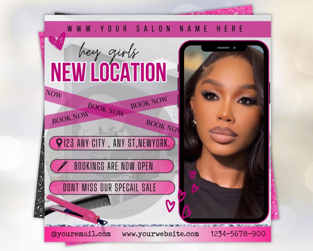 We Have Moved Flyer, New Location Flyer, Beauty Salon Flyer ...