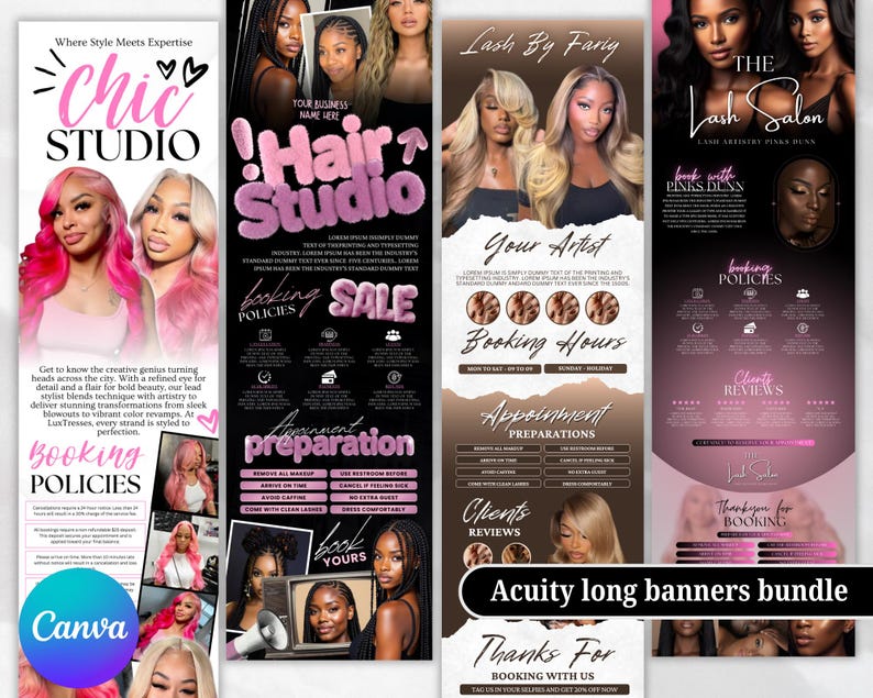 Acuity Scheduling Template Hair Stylist Website Acuity Booking Site ...