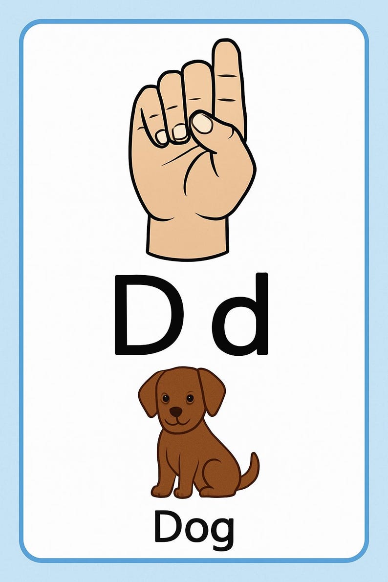 ASL Alphabet Flashcard (digital Download) |printable American Sign ...