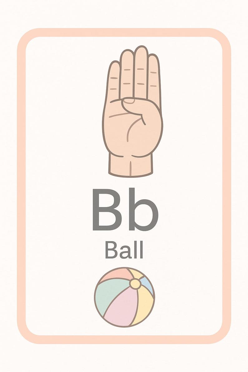 ASL Alphabet Flashcard (digital Download) |printable American Sign ...