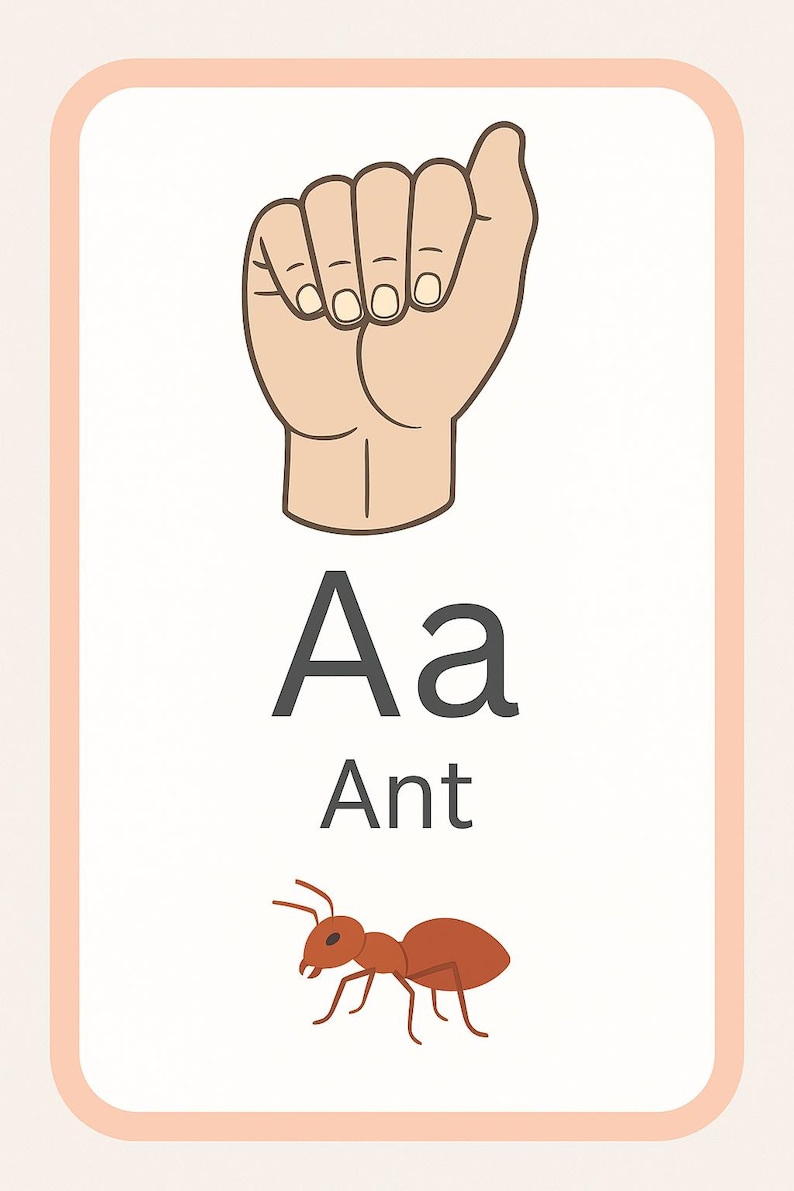 ASL Alphabet Flashcards (digital Download) |printable American Sign ...