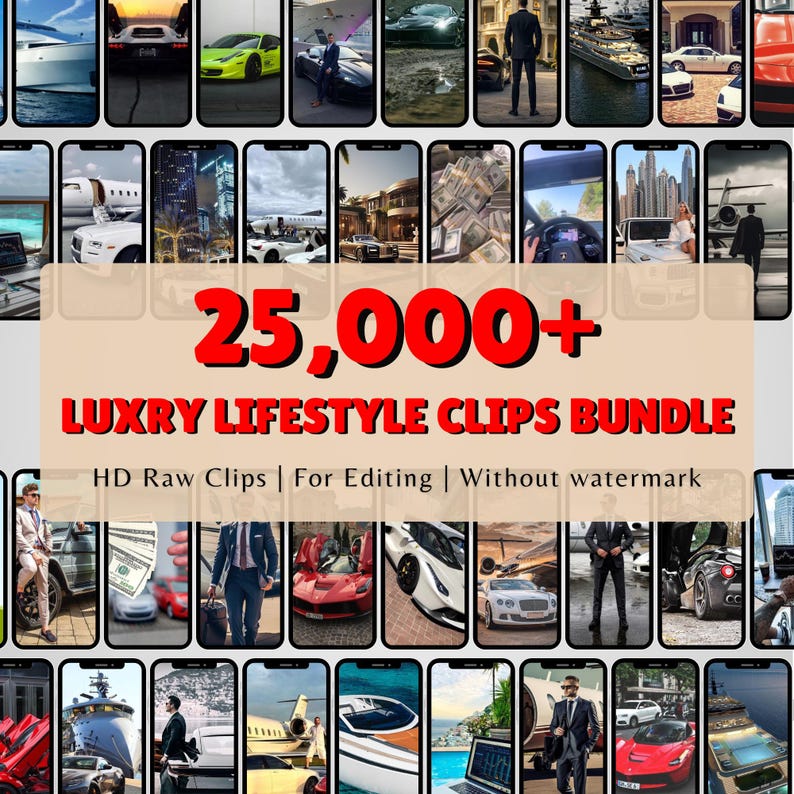 25,000+ Luxury Lifestyle Clips Bundle | Cars, Yachts, Jets, Millionaire ...