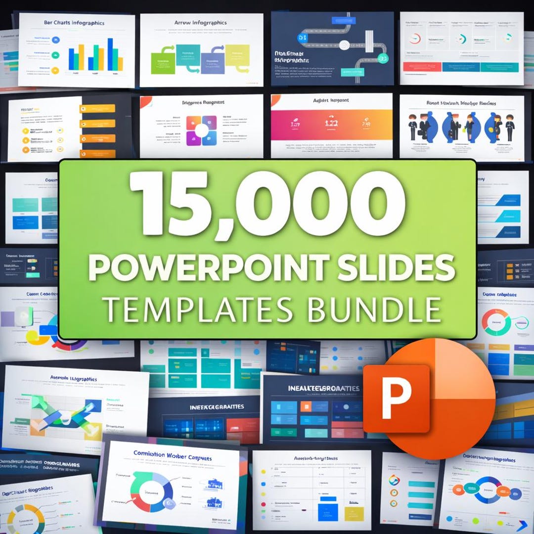 15000 Powerpoint Slides Template Bundle | Editable PPT Infographics ...