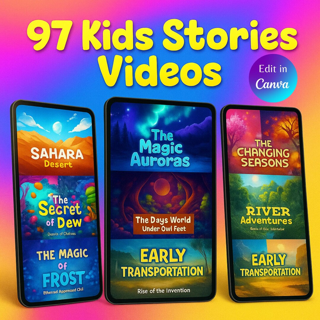 Kids Storybook Canva Templates: 97 Editable Children's Stories Digital ...