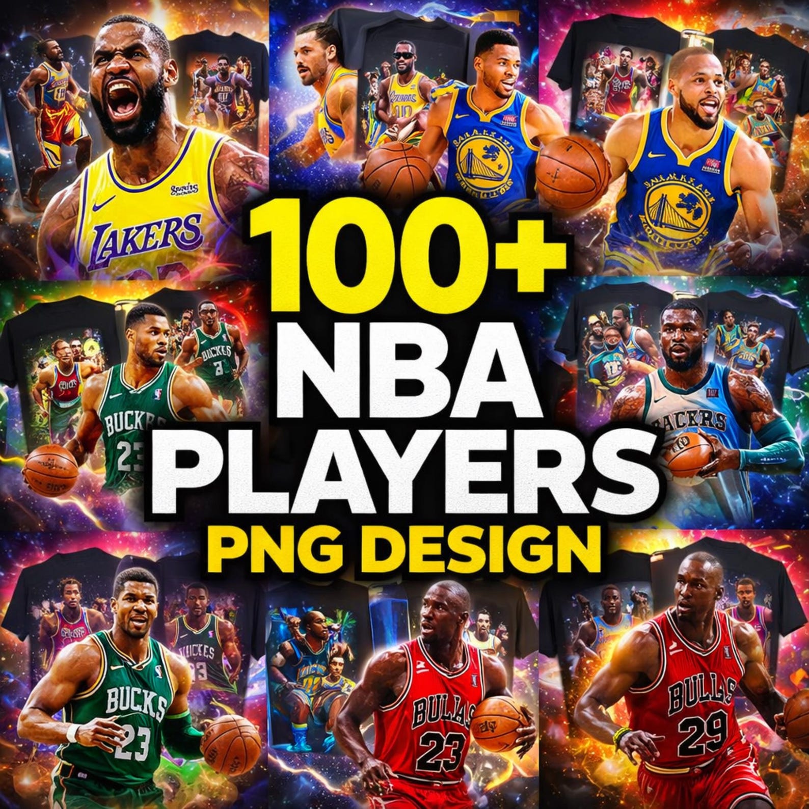 100+ NBA Players PNG Bundle | Basketball Legends Digital Designs | High ...