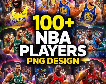 100+ NBA Players PNG Bundle | Basketball Legends Digital Designs | High ...