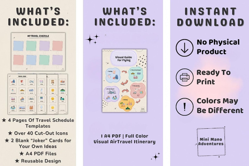 Personalized Flight Visual Schedule Bundle for Toddlers: My Travel ...